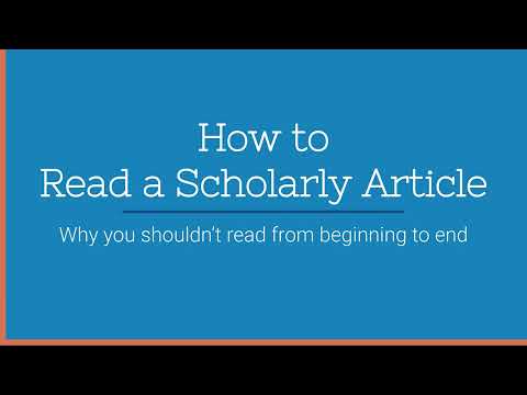 How to read a scholarly article: top 10 tips