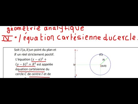 GEOMETRIE ANALYTIQUE , EQUATION CARTESIENNE DU CERCLE , APPLICATIONS , partie 03