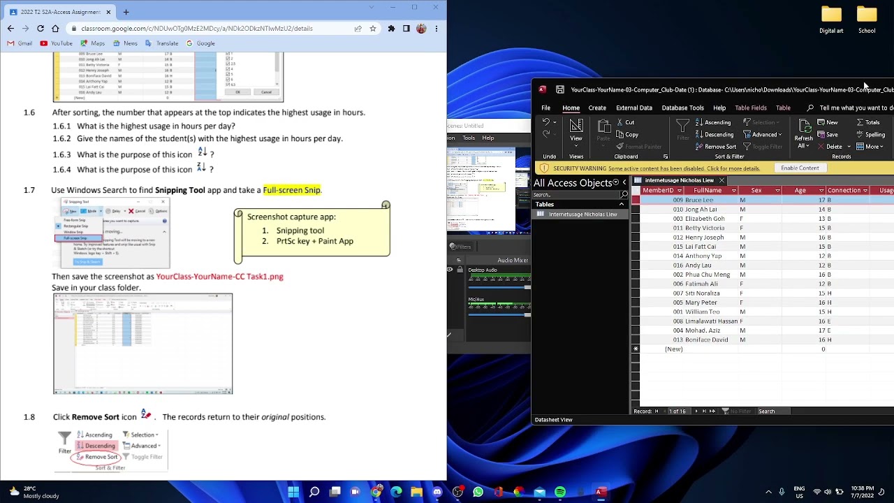 Microsoft Access Assignment 3 P1