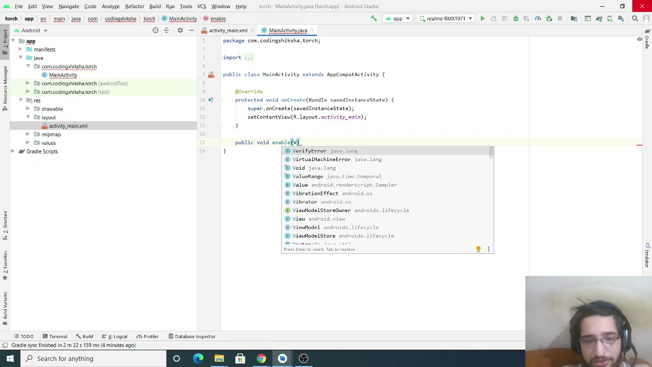 How to Switch Torch or Flash Light on and off in Android App Using Android Studio and Java