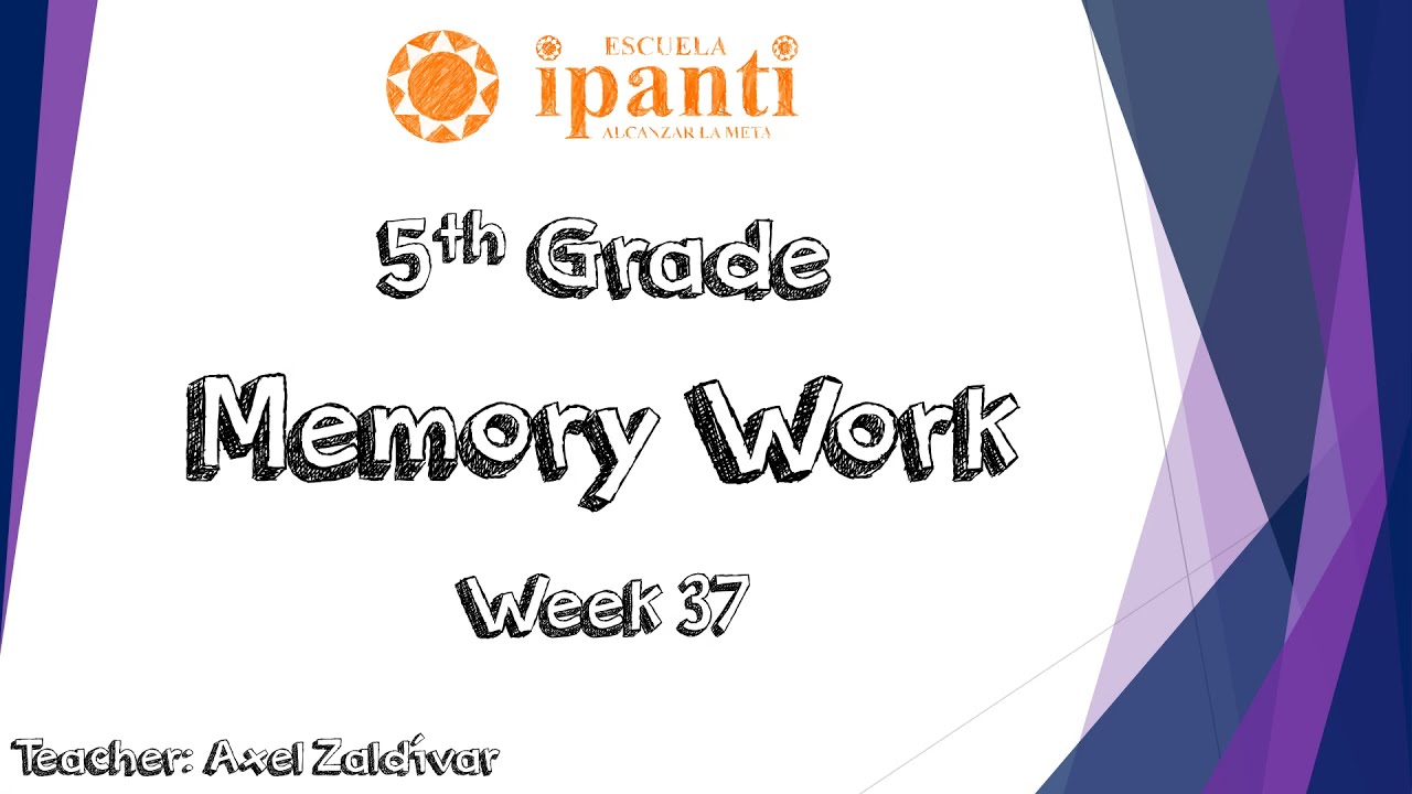 5th Grade Memory Work Week 37