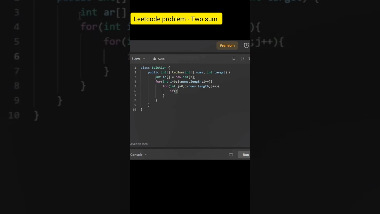 Two sum | Leetcode problem solving #leetcode #java #shots
