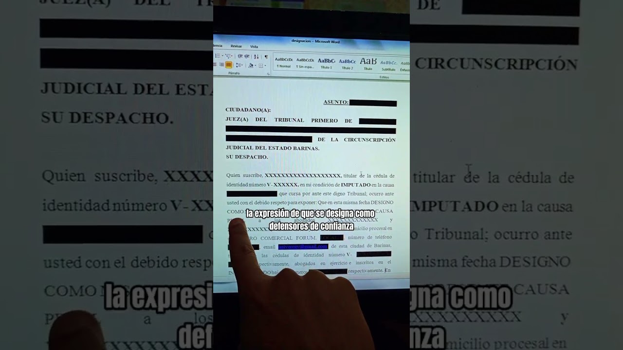 Designacion o nombramiento de Abogado DEFENS PRIVADO en una causa penal.