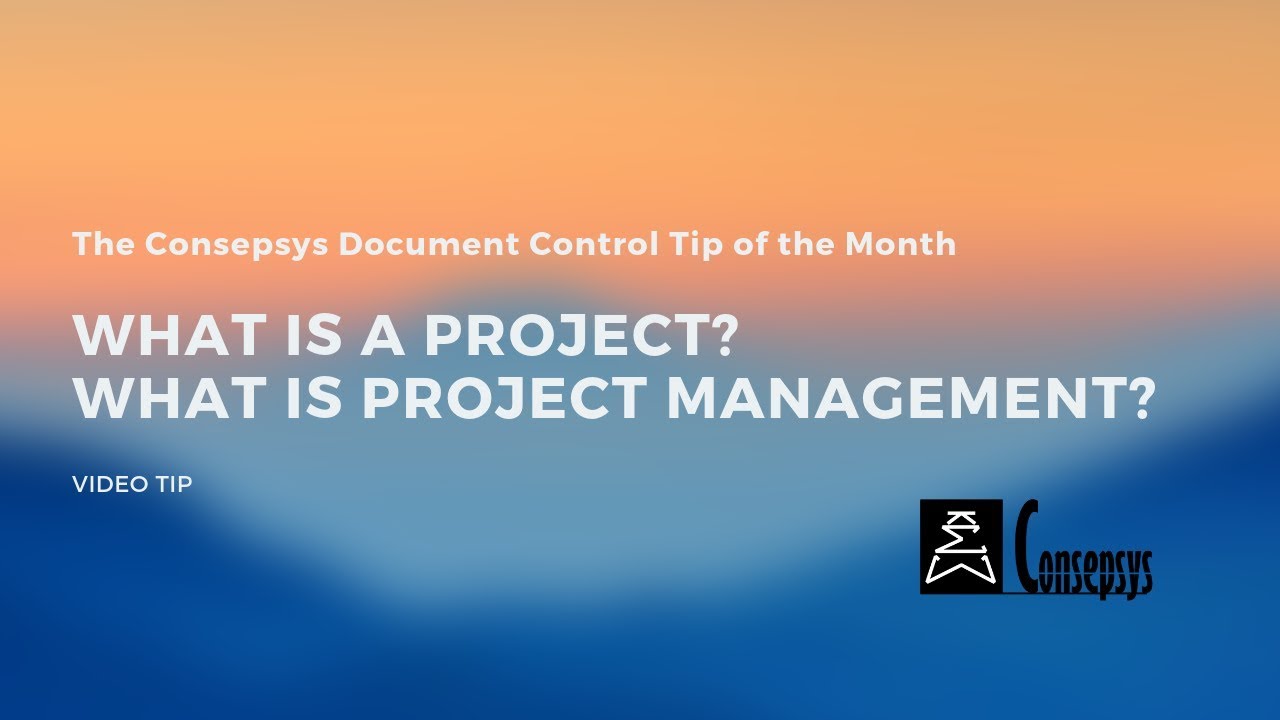 What is a Project? What is Project Management? - Consepsys Document Control Tip of the Month