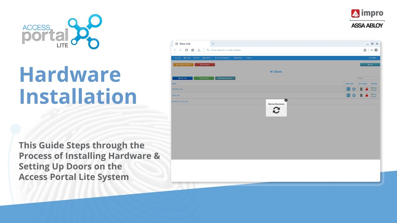 Hardware installation - Access Portal Lite