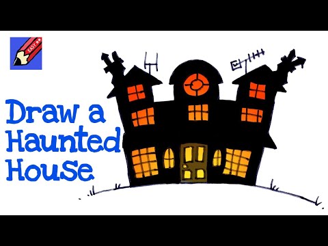 How to Draw a Haunted Halloween House Real Easy – Spoken Tutorial ...