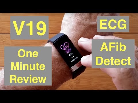Bakeey V19 Atrial Fibrillation ECG IP68 Waterproof Health Fitness Band: One Minute Overview