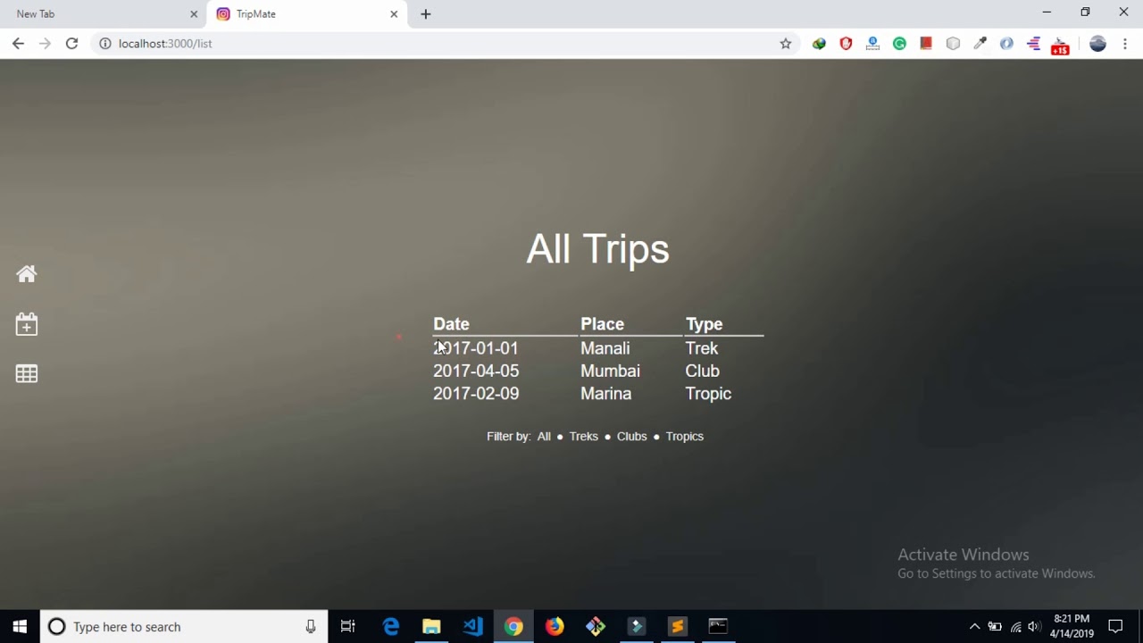 Simple Trip Planner In ReactJs | Source Code & Projects