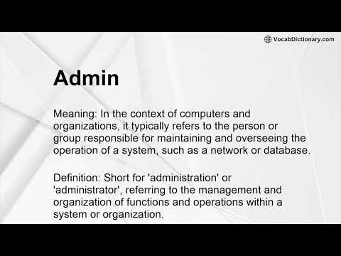 Admin Meaning