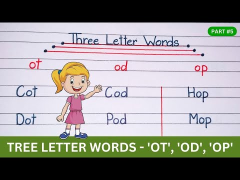 learn 3 letter words Ends with 'ot', 'od', 'op' | three letter words | basic three letter words P:#5