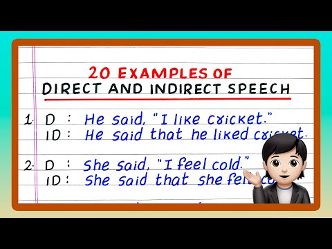 20 Direct and Indirect Speech | Examples of Direct and Indirect Speech