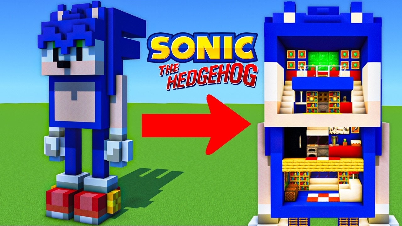 How To Build a Sonic The Hedgehog House "Including The Interior" - Minecraft Builders