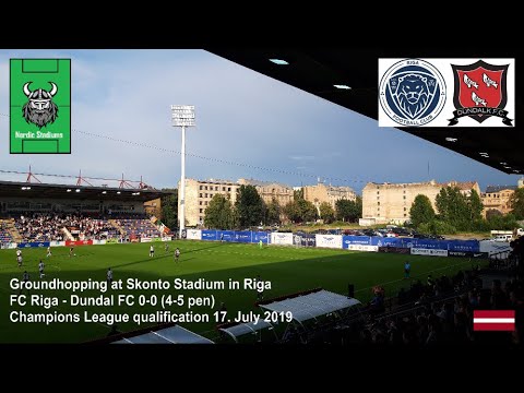 Groundhopping at Skonto Stadium in Latvia. FC Riga - Dundalk FC 4-5 pen CL qualification 17. July 19