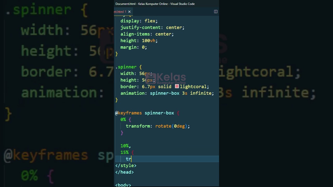 Coding Membuat Animasi Loading HTML CSS #htmlcss #cssproperty #coding