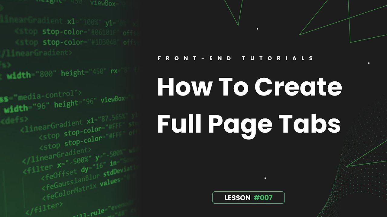 How To Create Full Page Tabs Using HTML, CSS & JS