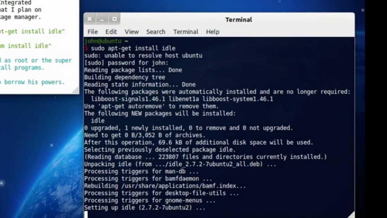 Python 00 Installing IDLE on Linux