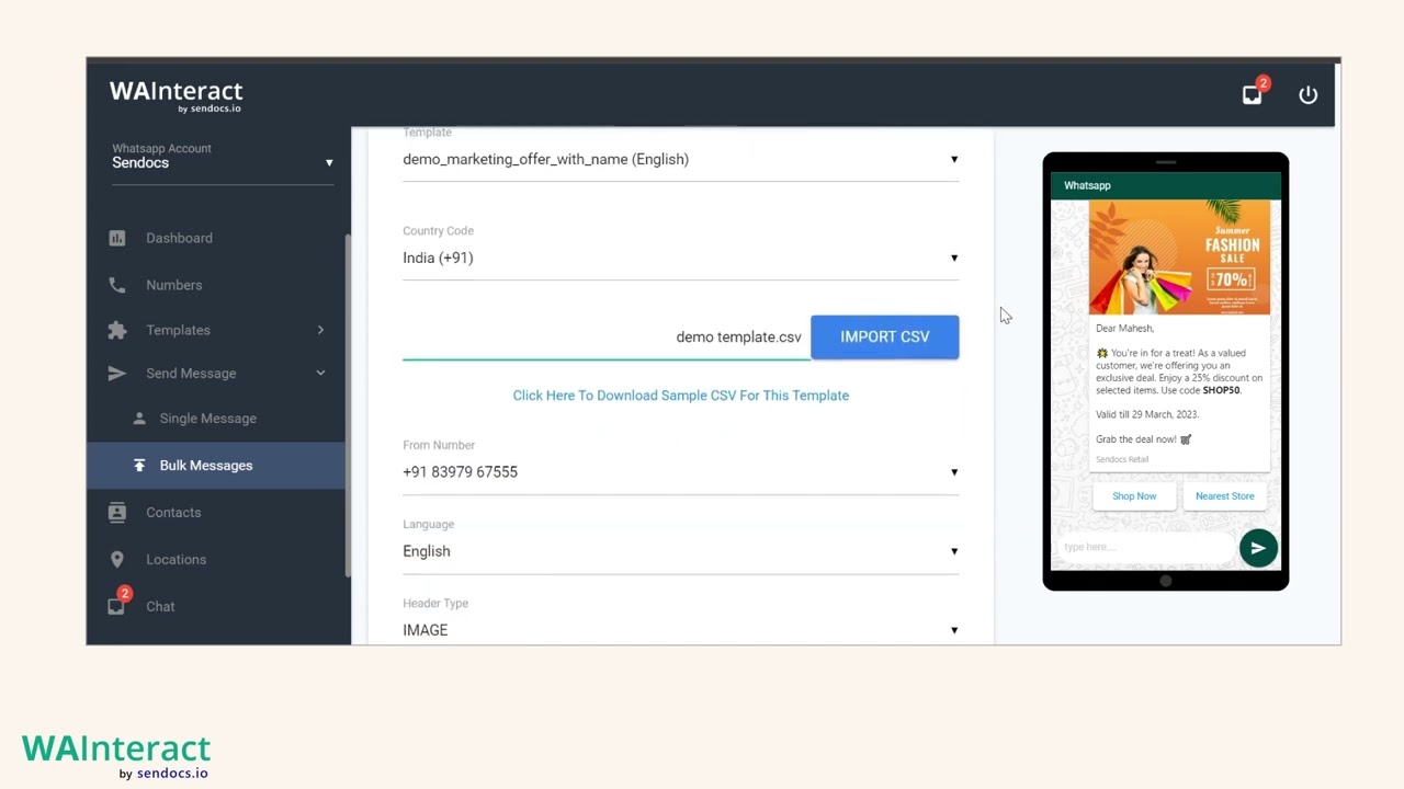 WAInteract  - Engage with your customers on WhatsApp