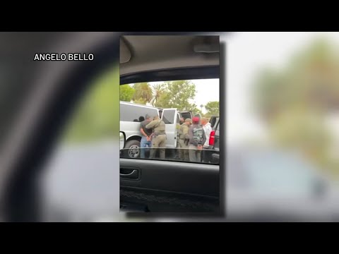 Anti-deportation protesters at Santa Ana federal building