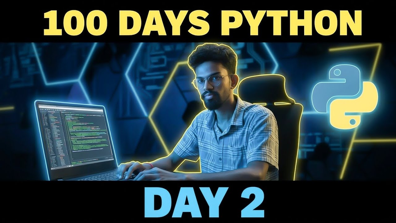 Day 2 – 100 Days of Python Challenge | Starting My Coding Journey #Python #100DaysOfCode