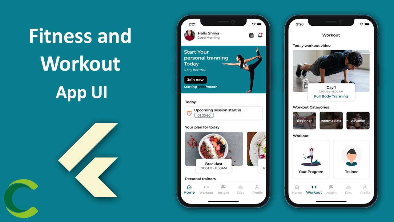 Fitness & Workout App UI in Flutter