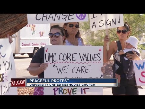 Parents hold protest outside University United Methodist Church