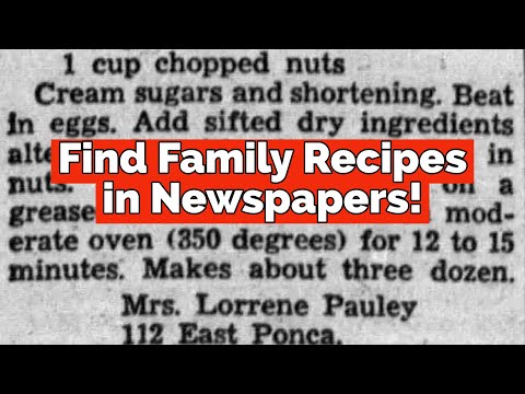 Your Family's Recipes in Old Newspapers