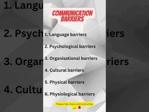 Barriers in communication