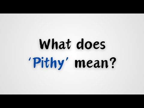 What does Pithy mean?