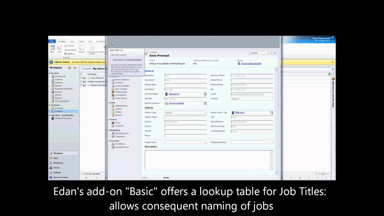 Edan Add-on Basic - Job Title lookup