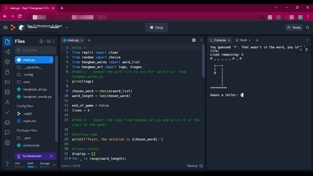Hangman Project | #100DaysOfCode | Python