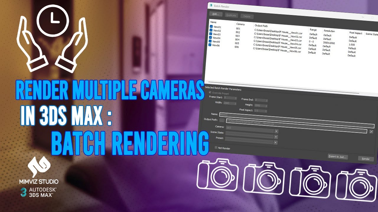 How To Render Multiple Cameras In 3ds Max : Batch Rendering