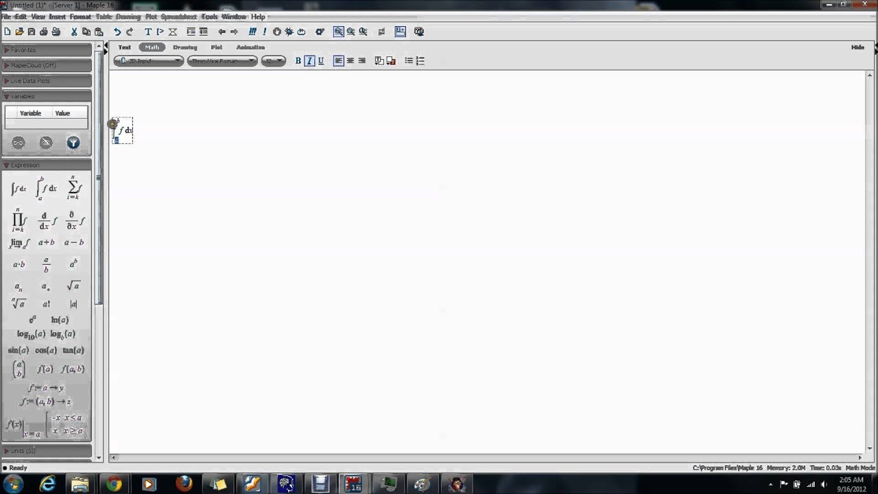 Maple 16 Tutorial: Integration