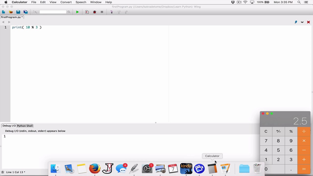 22. Arithmetic operators: Modulus - Learn Python