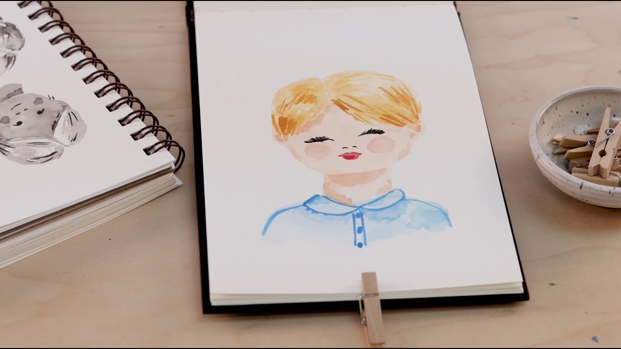 Whimsical Watercolor Self Portrait