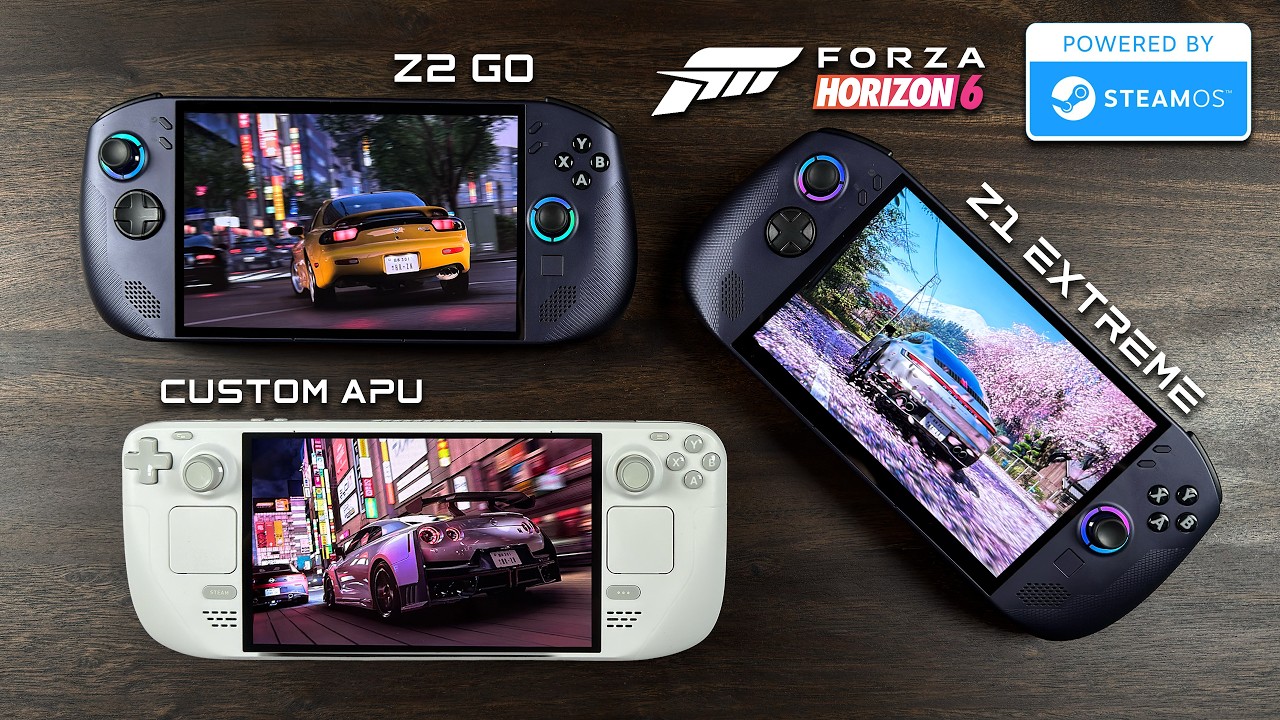 Forza Horizon 6 on SteamOS: Steam Deck vs Z2 Go vs Z1 Extreme Test!