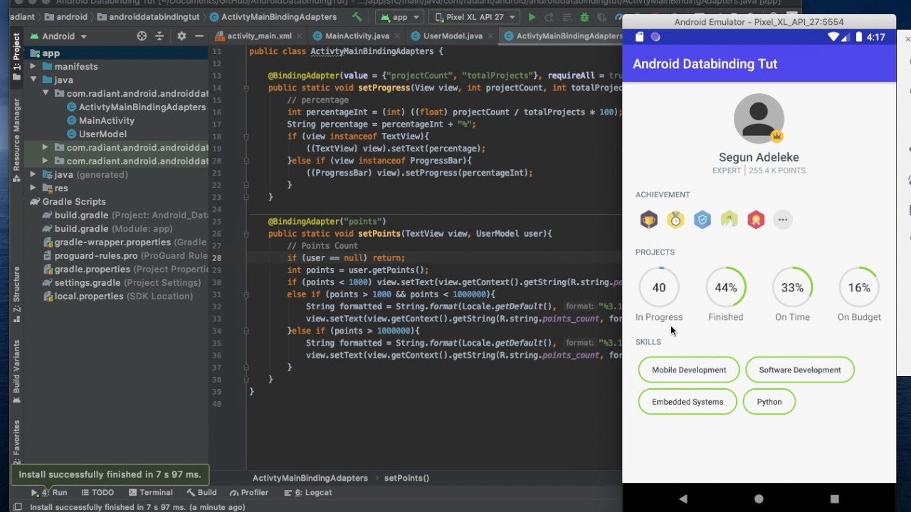 Android Data Binding : Binding Static Data with Binding Adapters