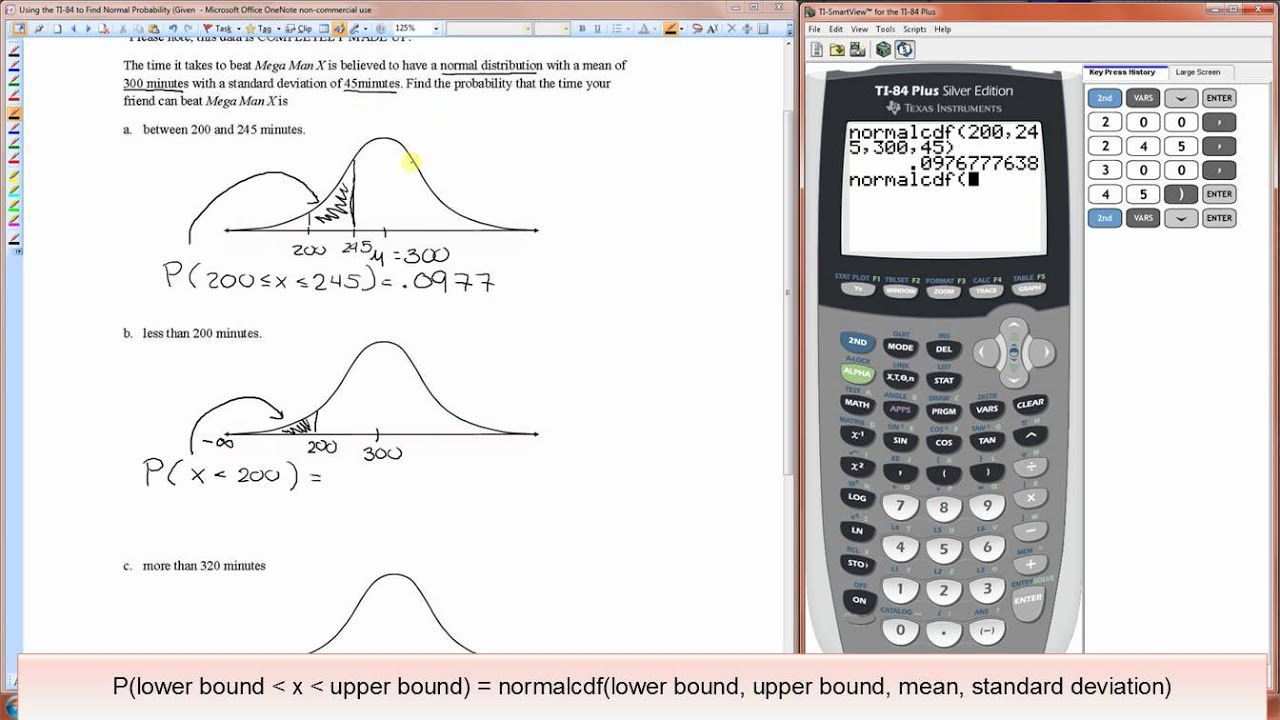 Using the TI-84 to Find Normal Probability