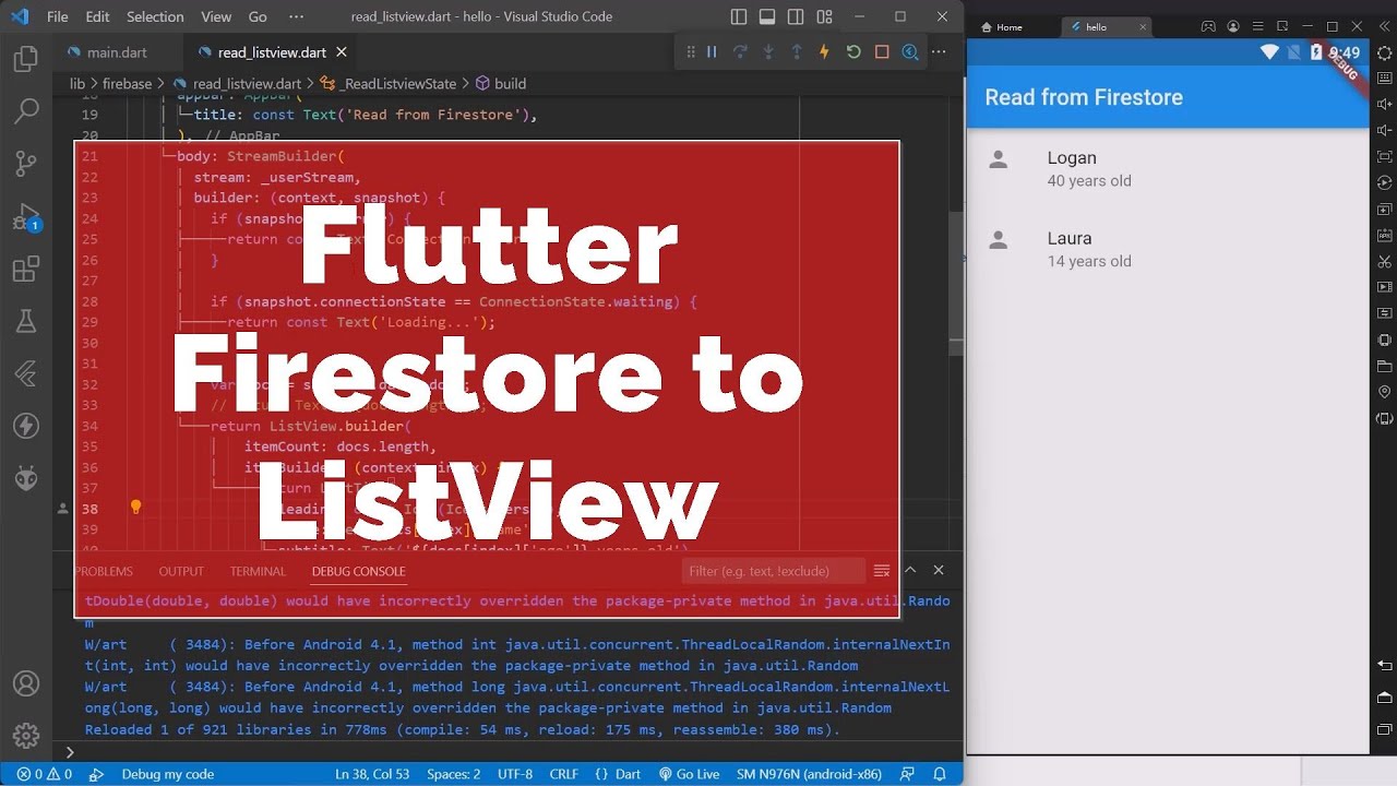 Flutter: Read Firebase Cloud Firestore to ListView
