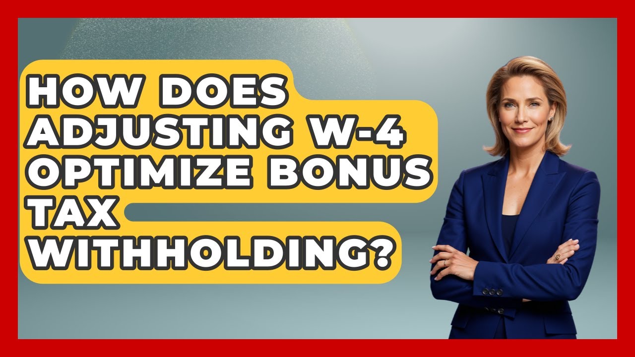 How Does Adjusting W-4 Optimize Bonus Tax Withholding? - Your Paycheck Planner