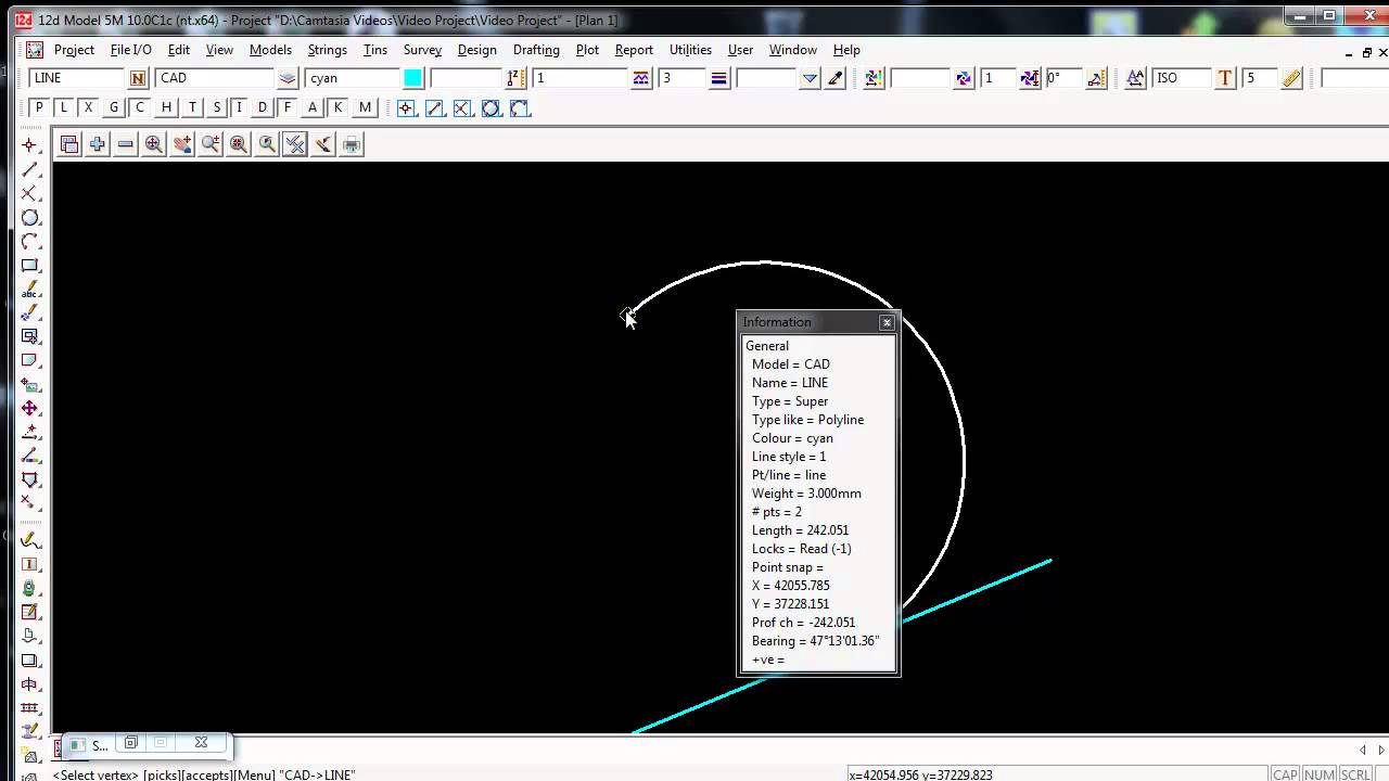 12d Model CAD - Edit Vertex Properties