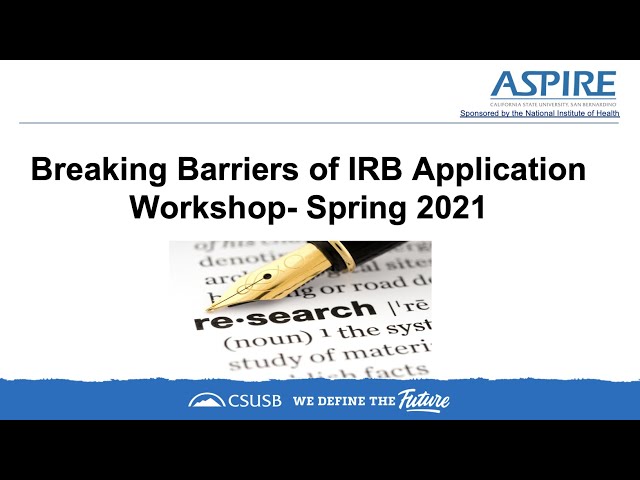 Workshops | Institutional Review Board | CSUSB