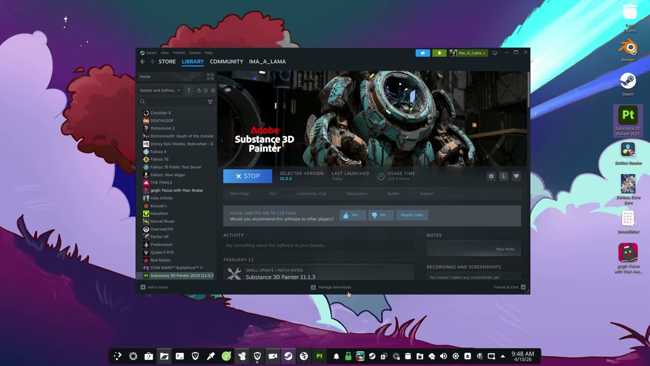 Substance painter fix in Linux Kubutu