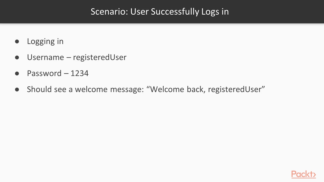 Beginning Selenium WebDriver Testing in Java:  Scenario: Logging in | packtpub.com