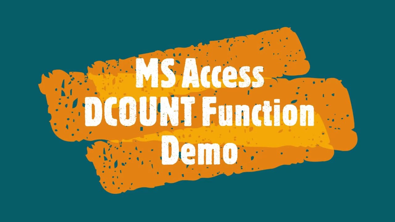 MS Access DCOUNT Demo / Tutorial