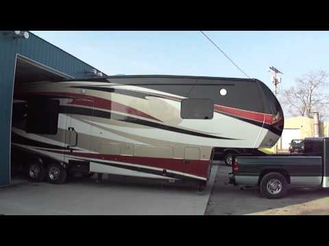 Custom painted 5th wheel RV.