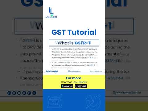 ????What is GSTR-1 & when it is to be filed???? For more information visit www.lawlegends.in #gstr