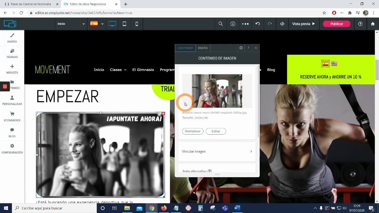 Cómo funcionan los editores de texto e imagen de Simply Site de Nominalia