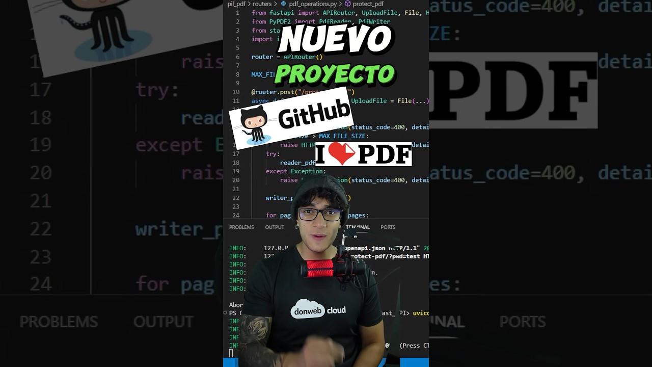 Contraseñas en PDF con python @donweb_oficial . #python #pdf #fastapi