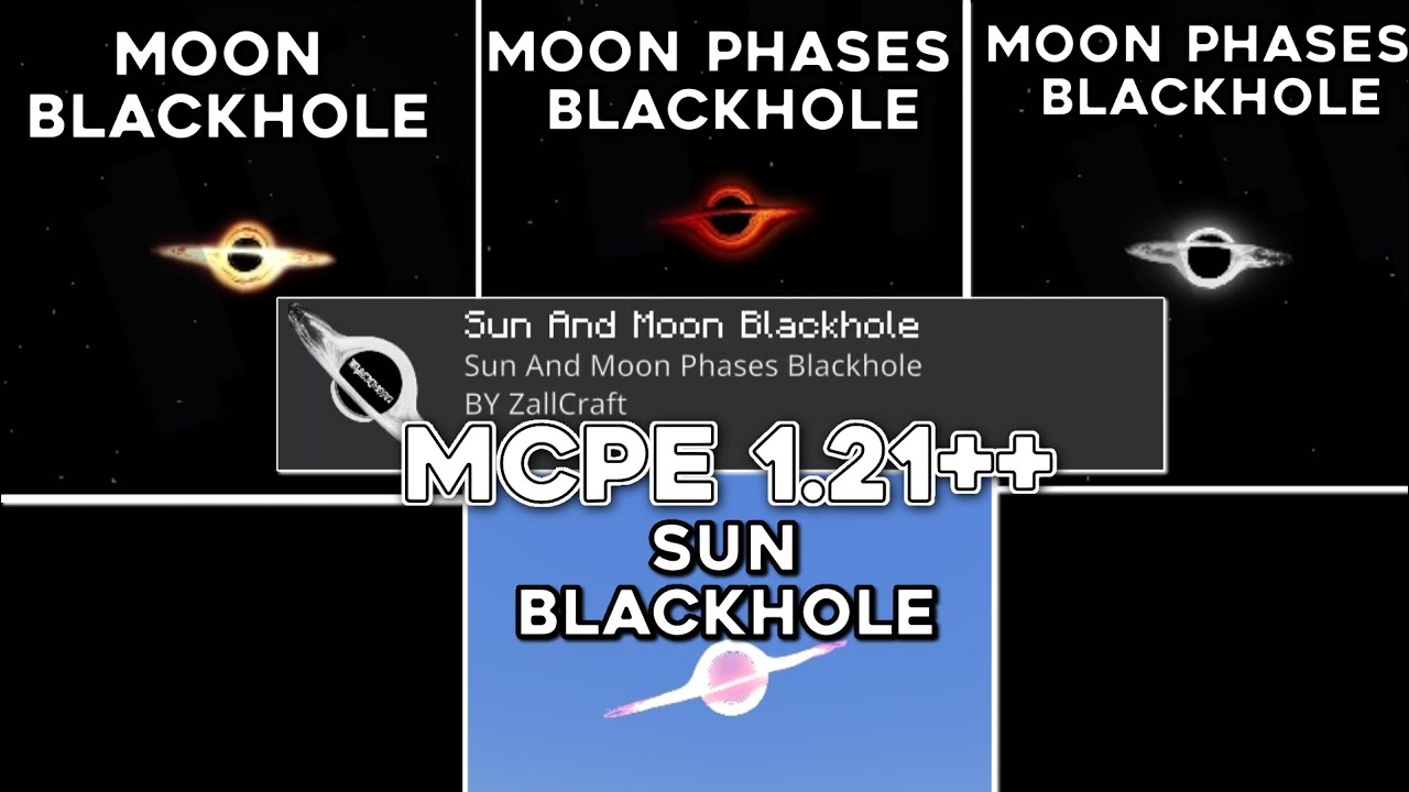 Sun and Moon Phases Blackhole || TEXTURE PACK || MCPE 1.21+