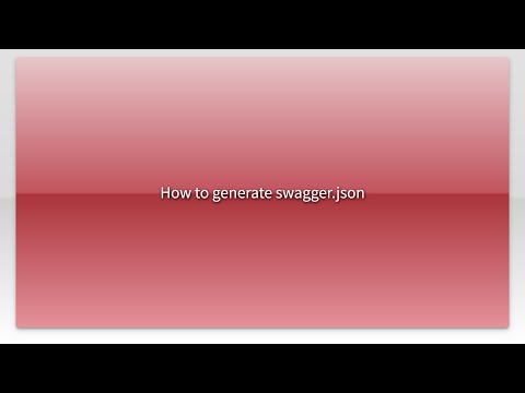 How to generate swagger.json